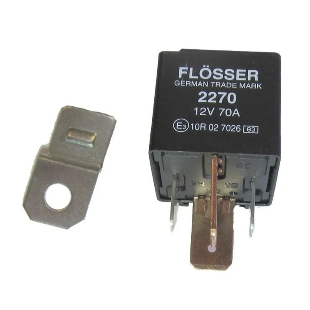 Relay FLOSSER 12V / 70 Amp 4 Terminales 87 / BOSCH- | CONSTRUHERRAMIENTAS